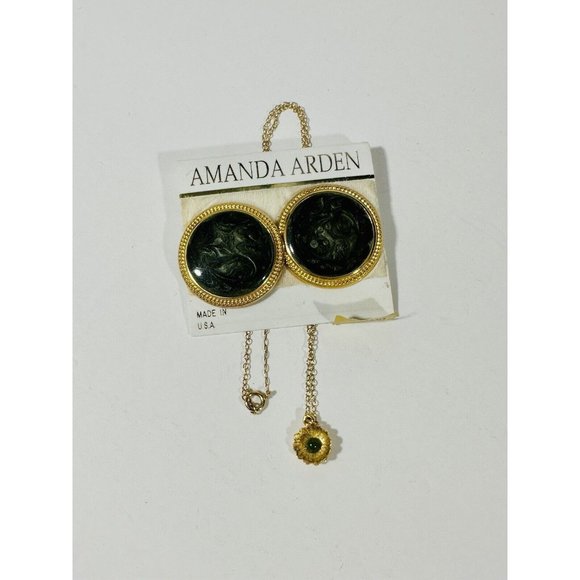 Amanda Arden | Jewelry | Vintage Amanda Arden Earrings Gold Tone Flower ...